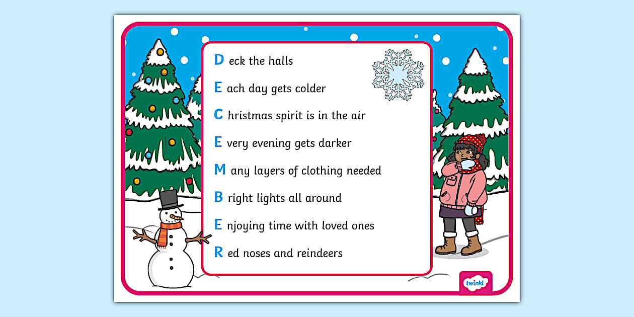 December Poem Display Poster - KS1 - Twinkl