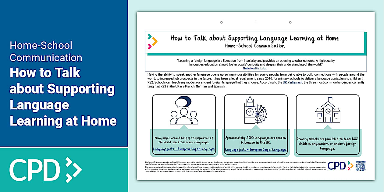 How to Talk about Supporting Language Learning at Home: Home-School