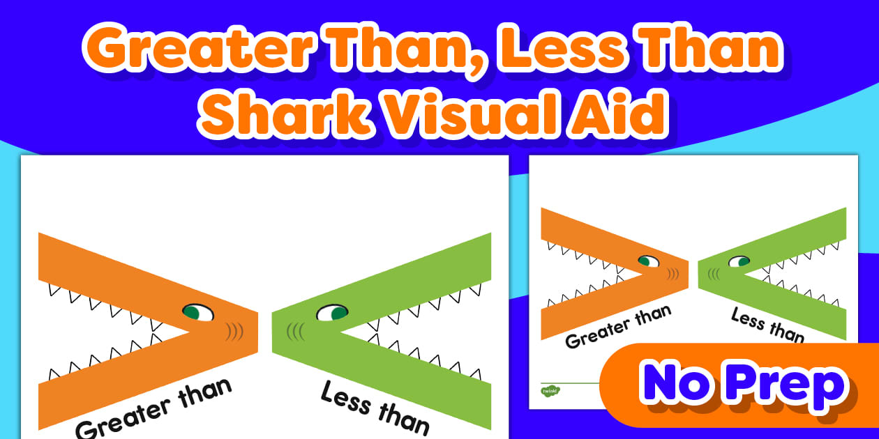 Greater Than Less Than Shark Visual Aid