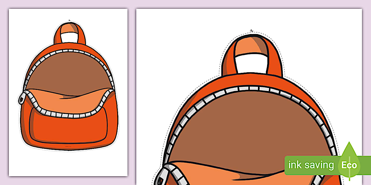 Rucksack Display Cut Out, Rucksack Outline (teacher made)