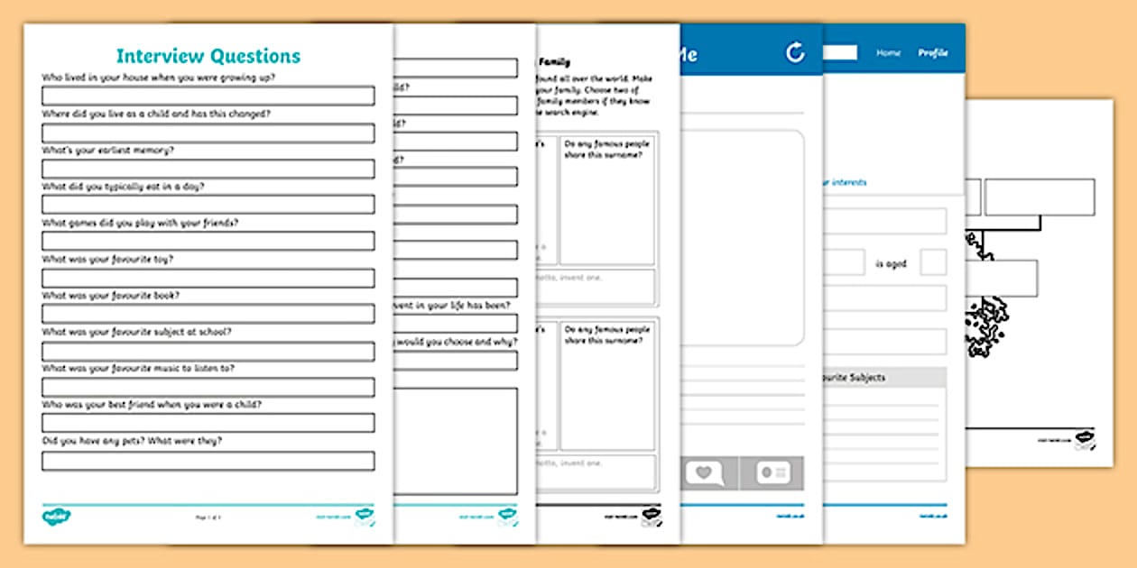 Age 9-11 Interview a Family Member Resource Pack - Twinkl