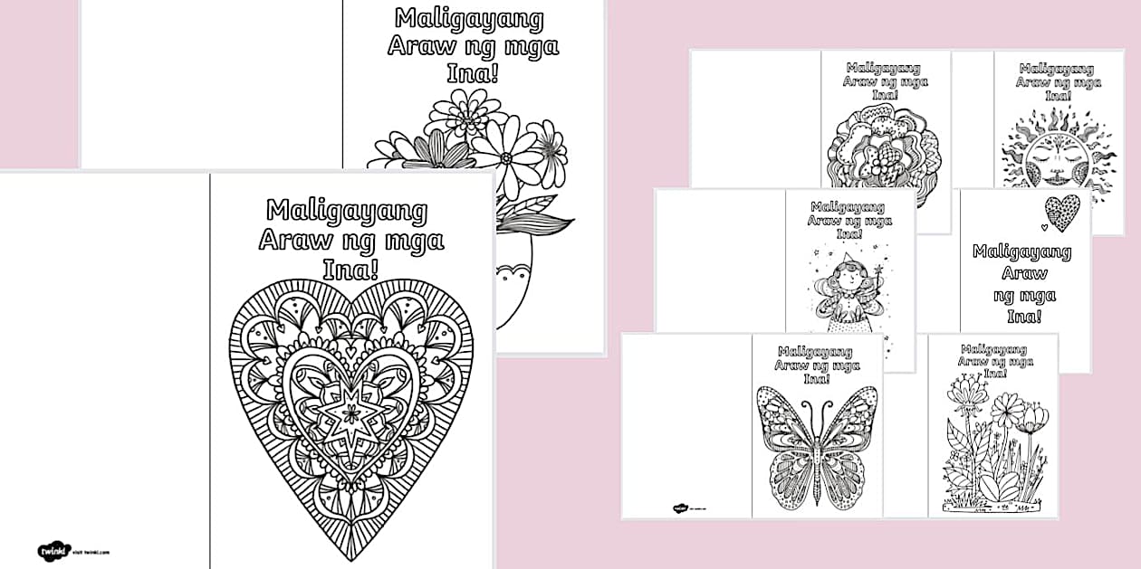 Maligayang Araw ng mga Ina greeting cards pack - Twinkl