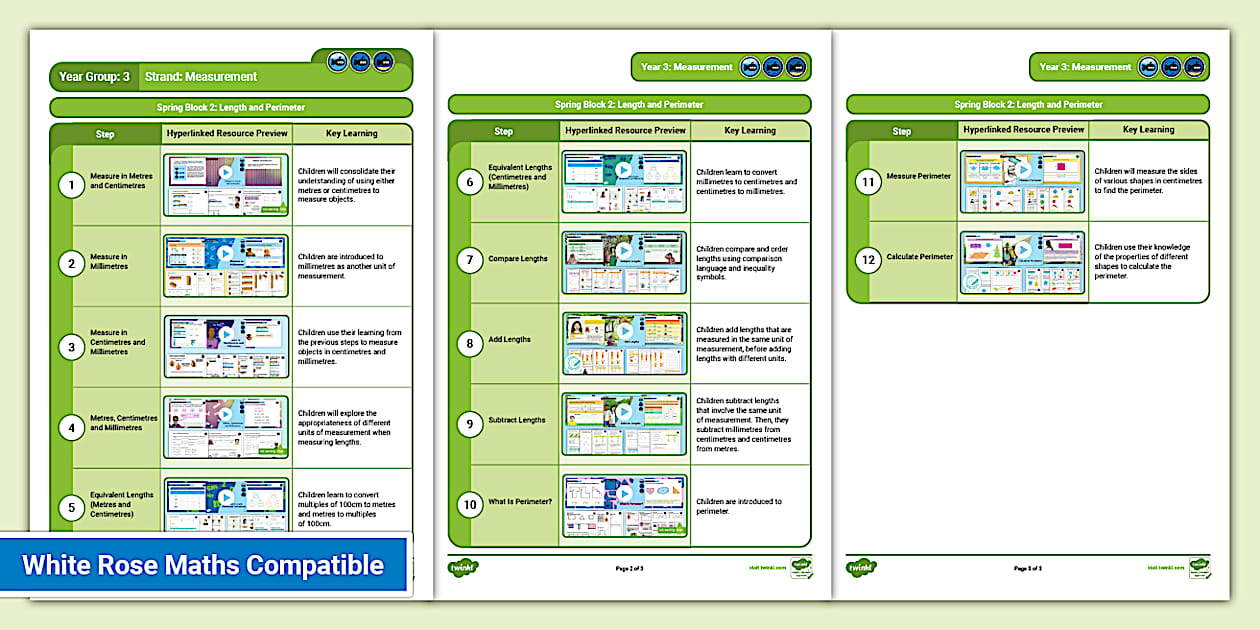 👉 Y3 Length and Perimeter Diving into Mastery Maths Overview