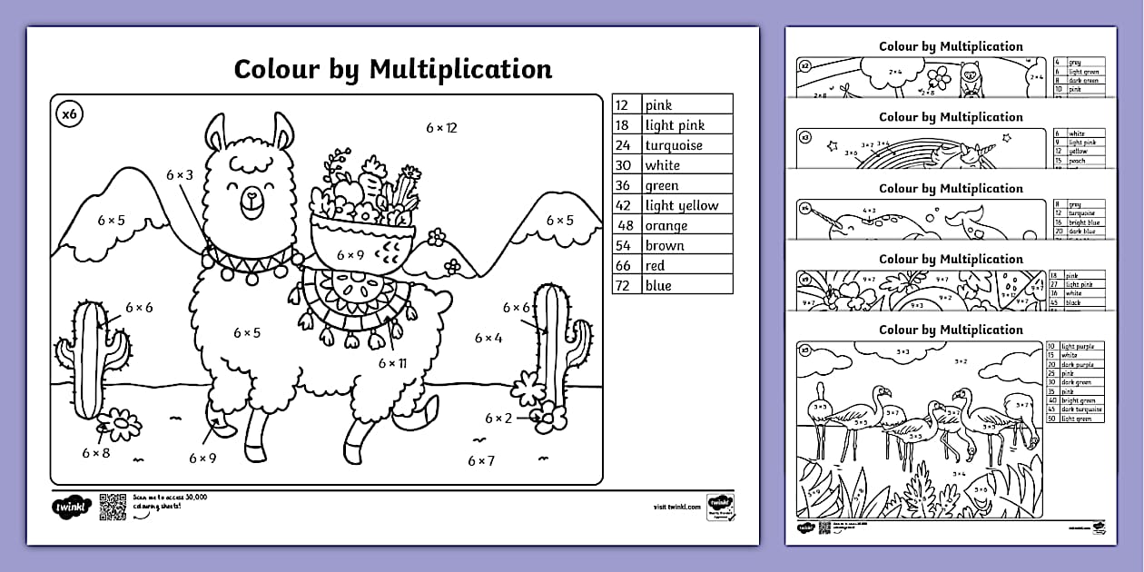 Times Tables Colour by Number Worksheets (teacher made)