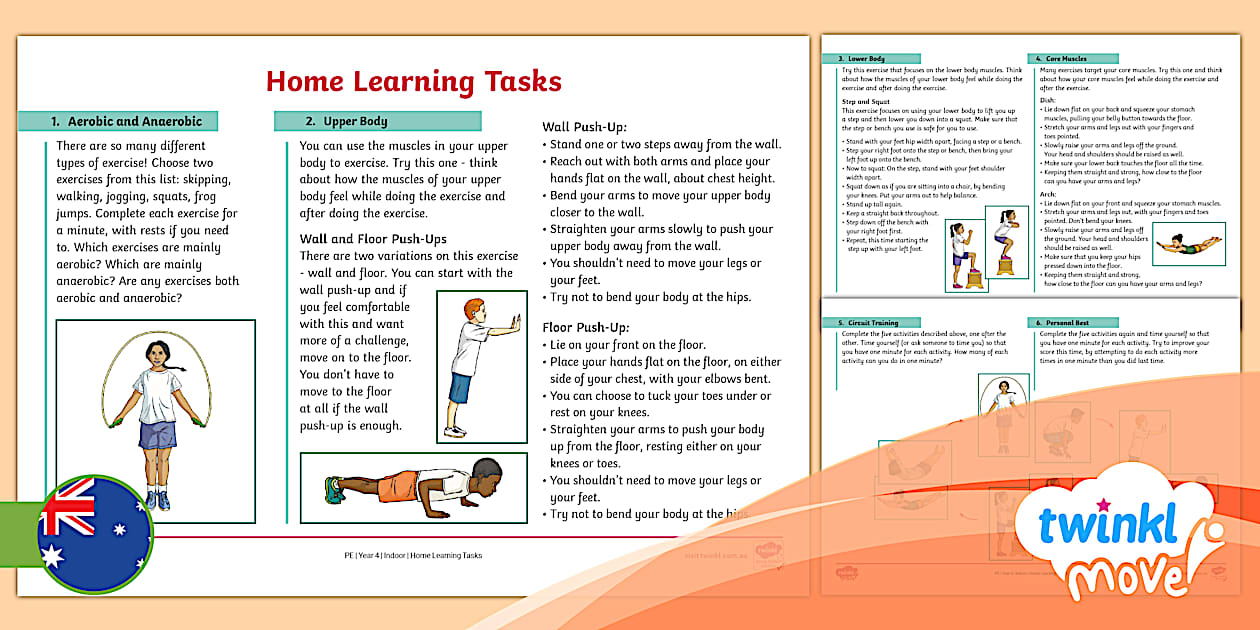 Move PE Year 4 Circuit Training: Home Learning Tasks