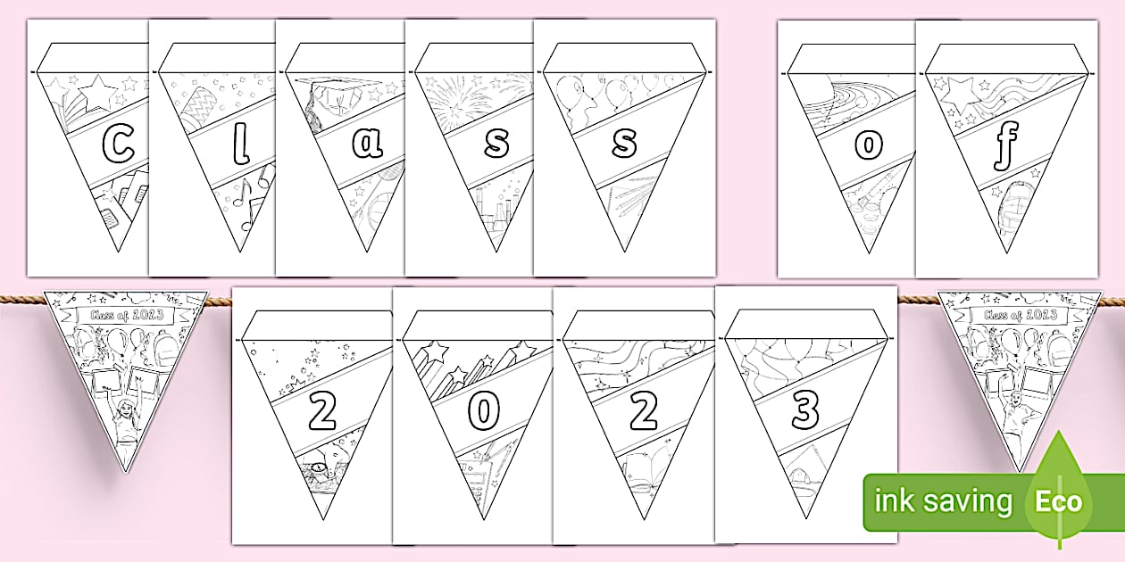 Class of 2023 Bunting Colouring Activity (teacher made)