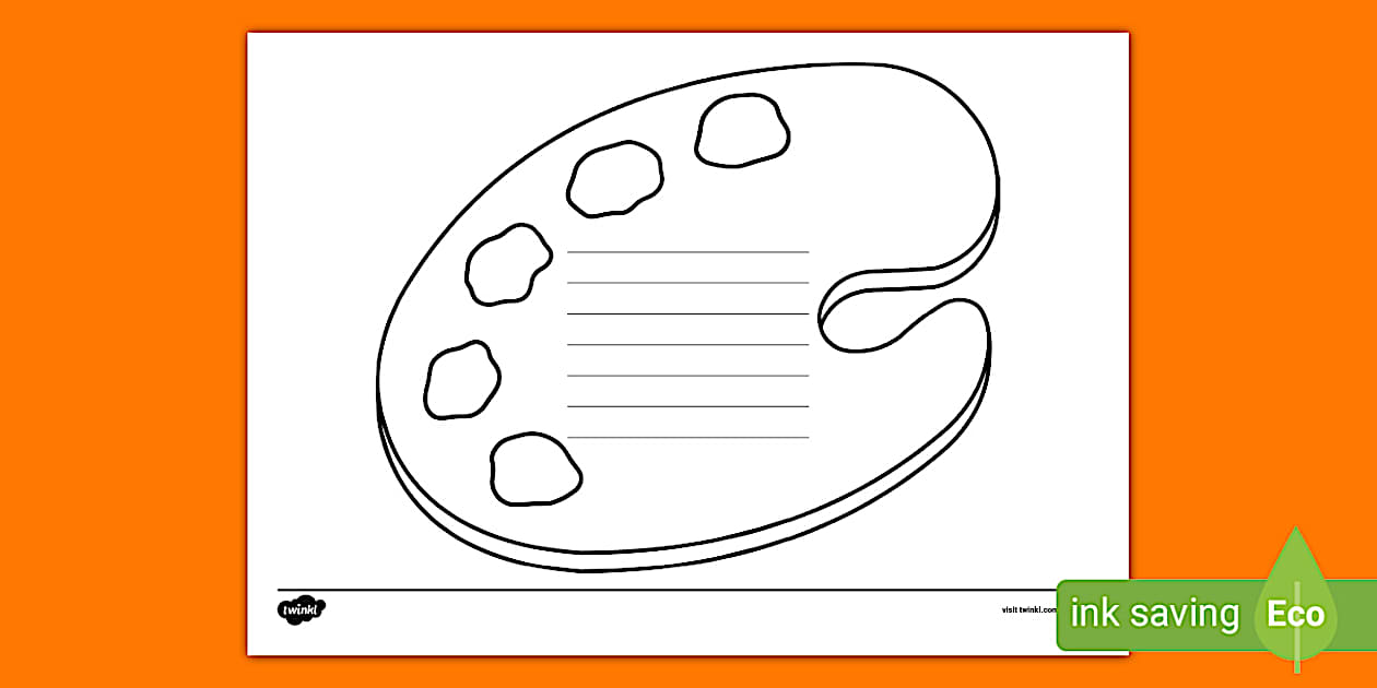 Paint Palette Writing Template (teacher made) - Twinkl