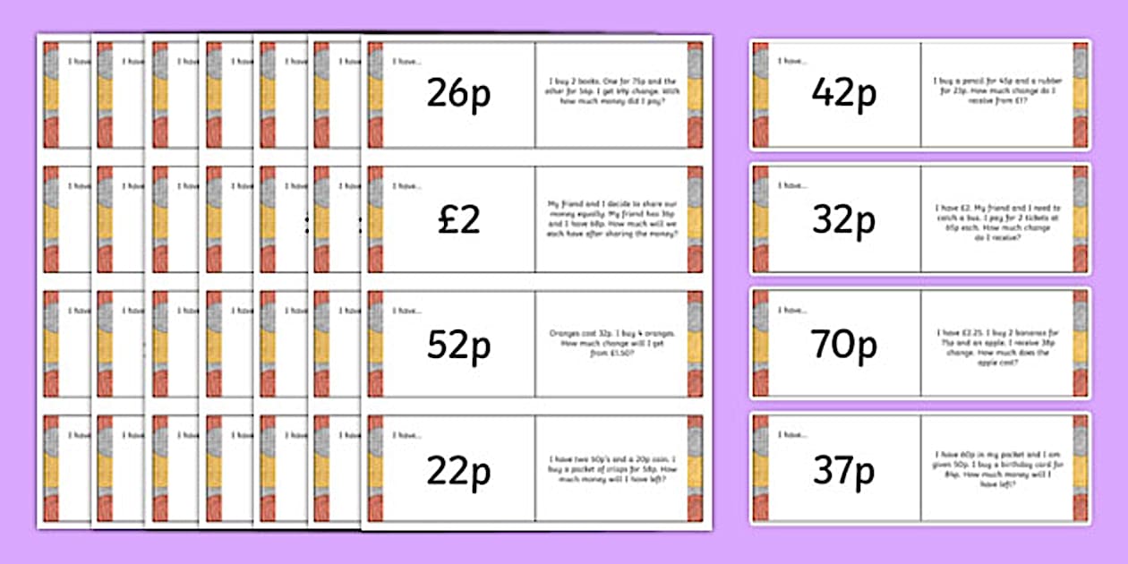 2-Step Money Word Problem Loop Cards (teacher made) - Twinkl