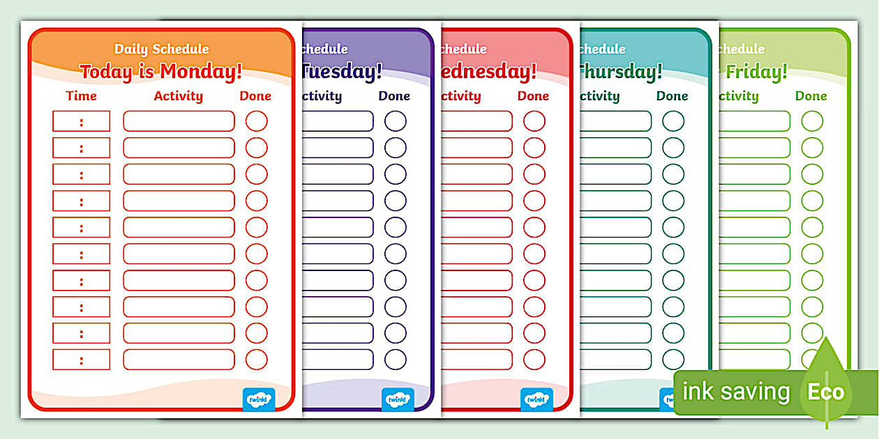 Editable Daily Schedule Posters - Years 3-6 - Parents