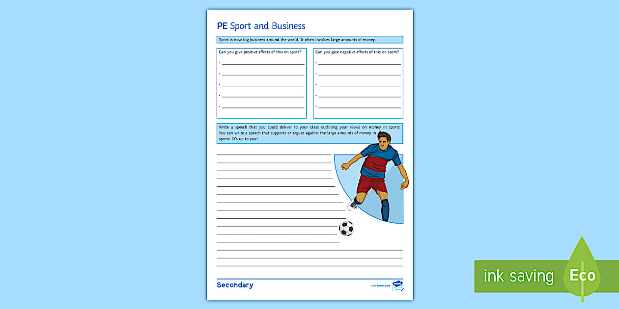 PE Cover Lesson - Sport and Business Worksheet / Worksheet