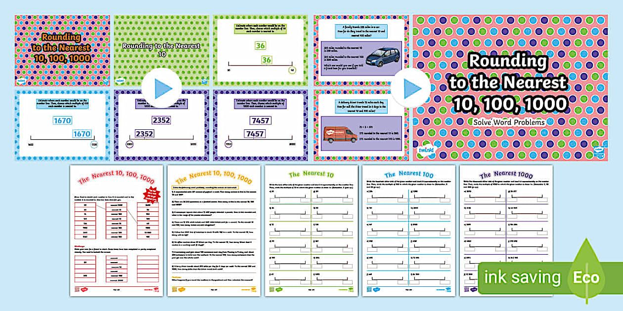Year 4 Rounding to the Nearest 10 100 1000 Teaching Pack