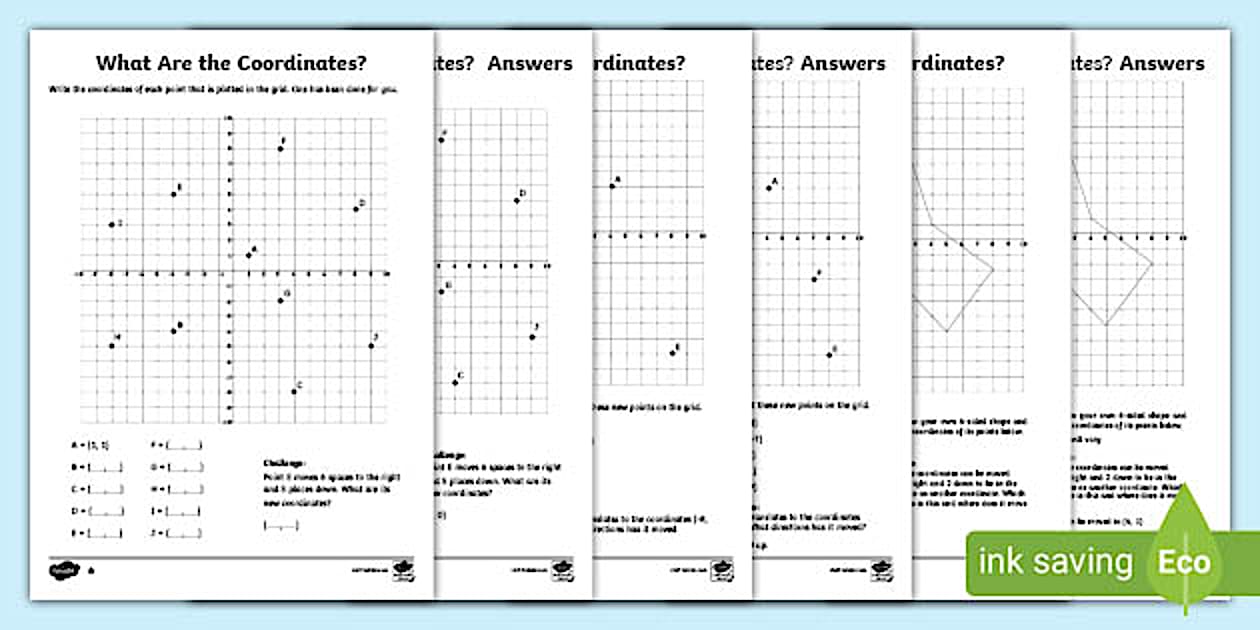 How to Read Coordinates in Four Quadrants? Worksheet | KS3