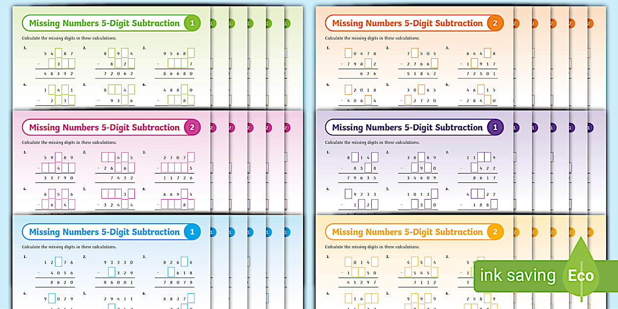 Subtraction Worksheet | Subtraction Column Method Worksheet