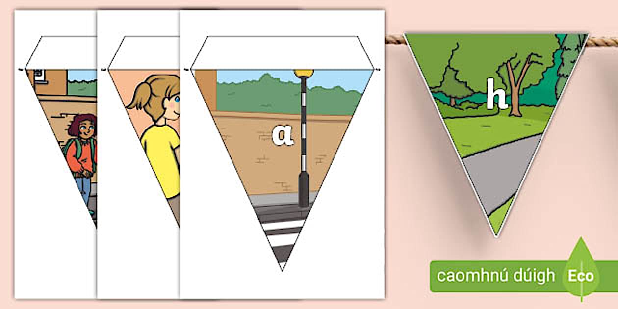 Walk to School Week Bunting Gaeilge (teacher made) - Twinkl