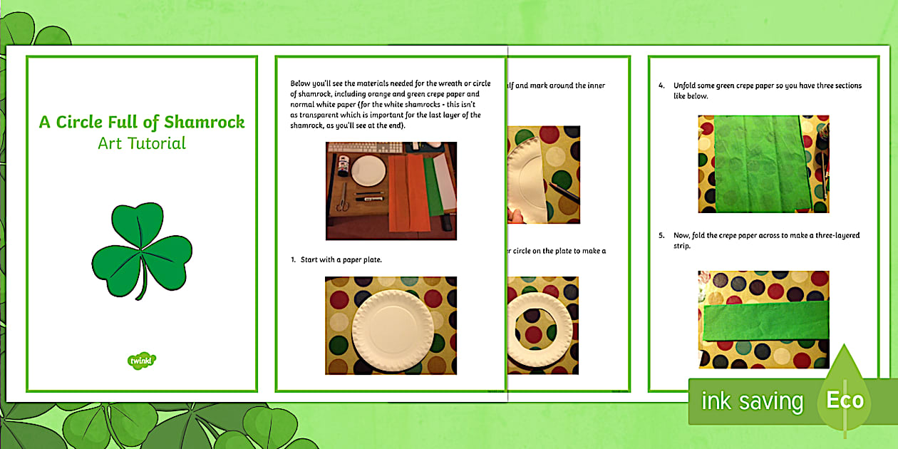 Circle Full of Shamrock Art Tutorial Step-by-Step Instructions