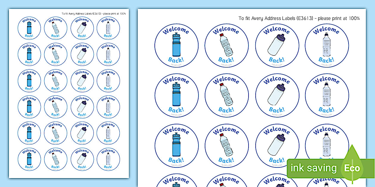 Water Bottle Welcome Back to School Stickers - Twinkl