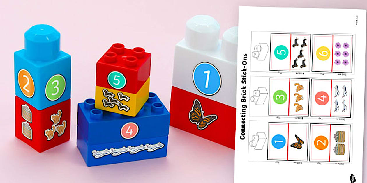 Numerals and Objects to Ten Matching Connecting Bricks Game