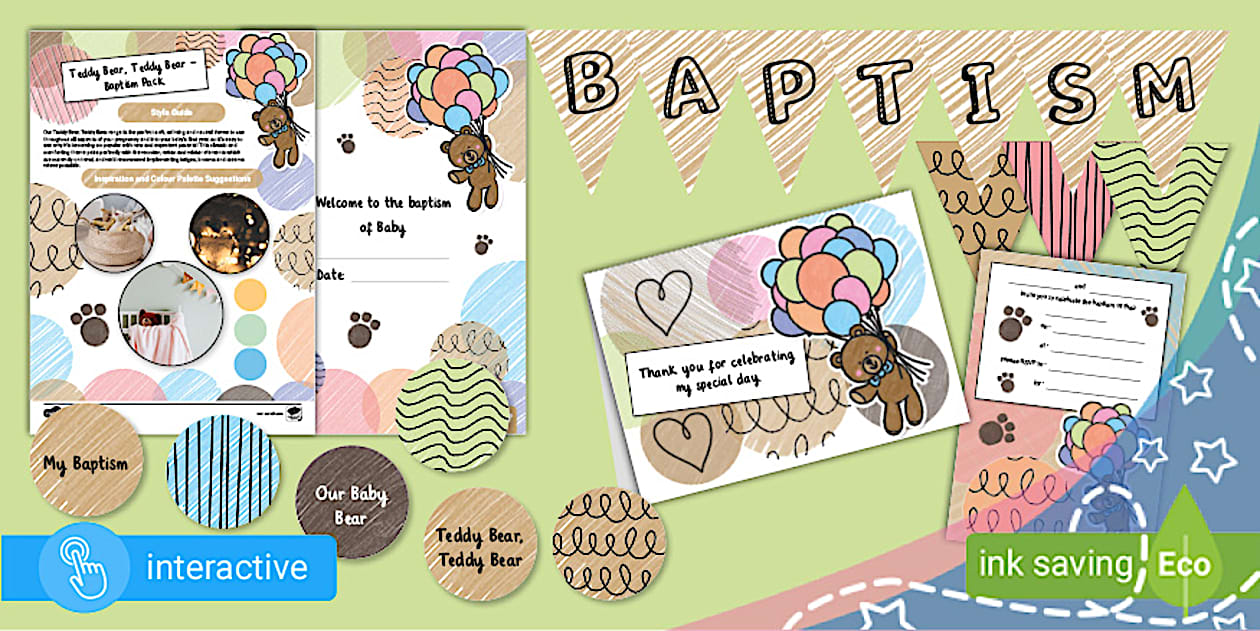 Teddy Bear, Teddy Bear - Baptism Pack (teacher made)