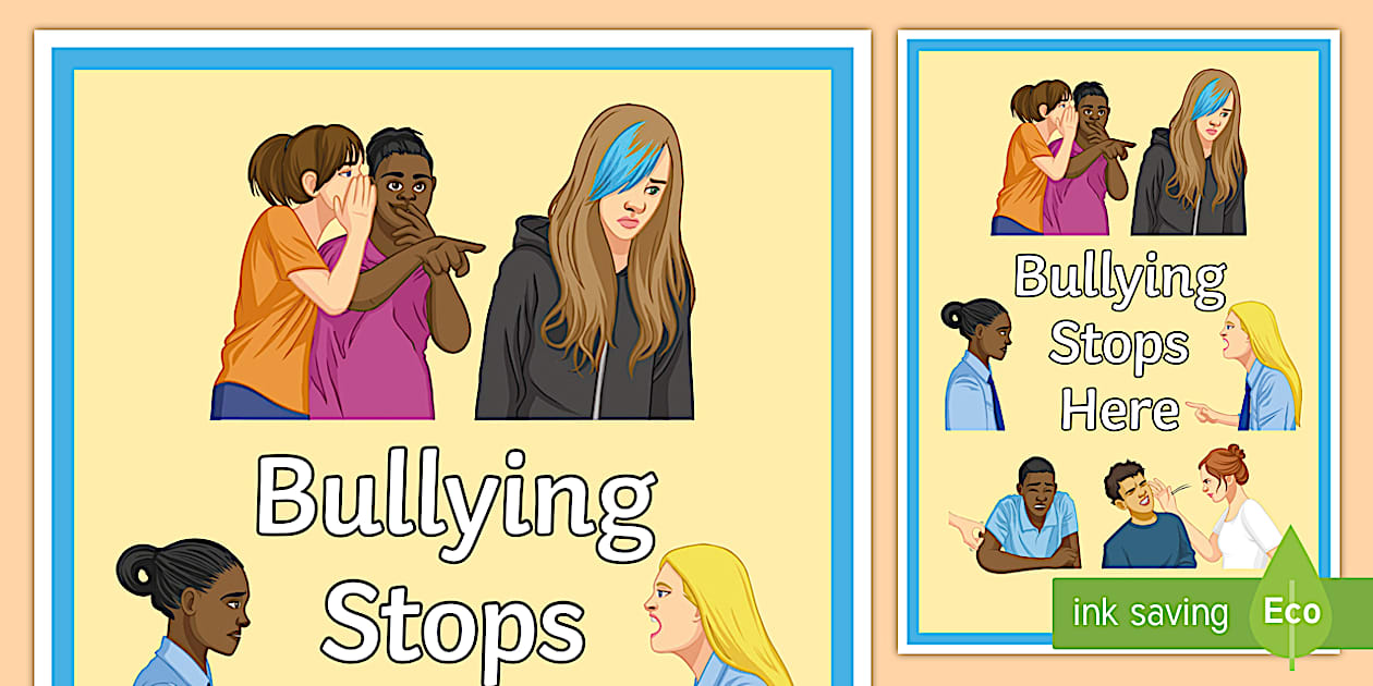 Bullying Stops Here Display Poster (teacher made) - Twinkl