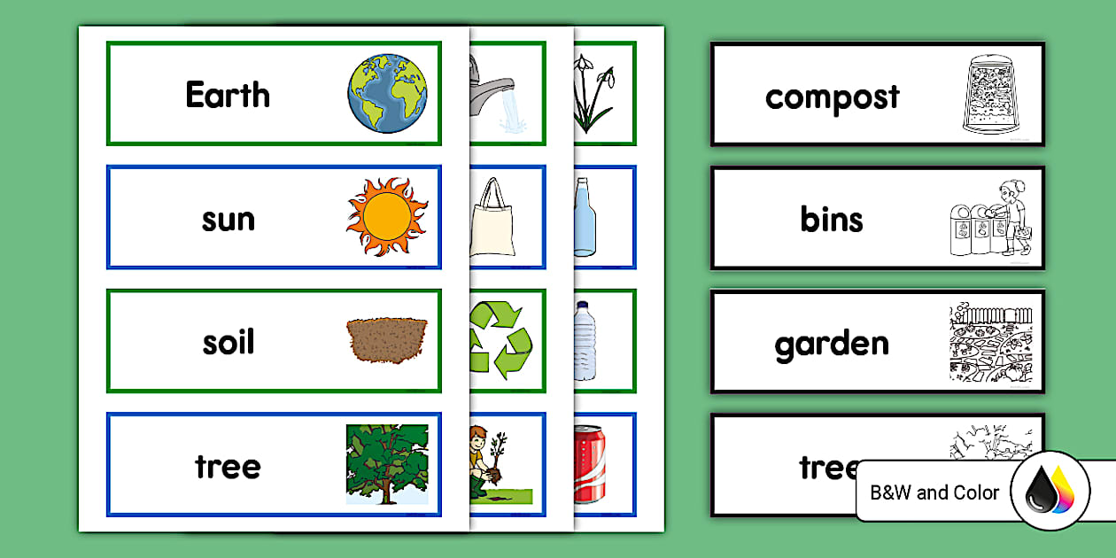Earth Day Word Cards (Teacher-Made) - Twinkl