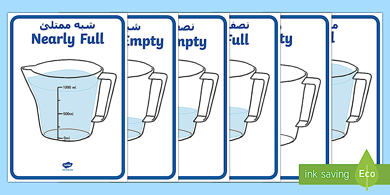 Capacity Display Posters (Jugs) Arabic/English