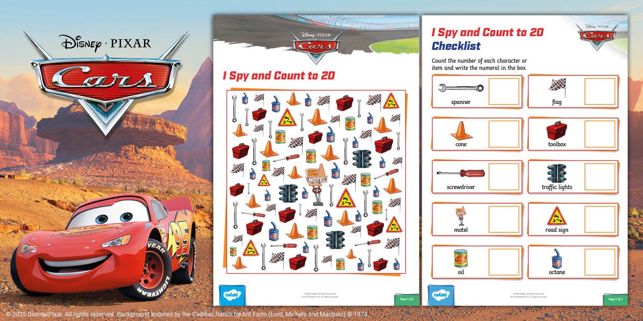 👉 Cars & Lightning McQueen Counting Activity | Disney | Twinkl