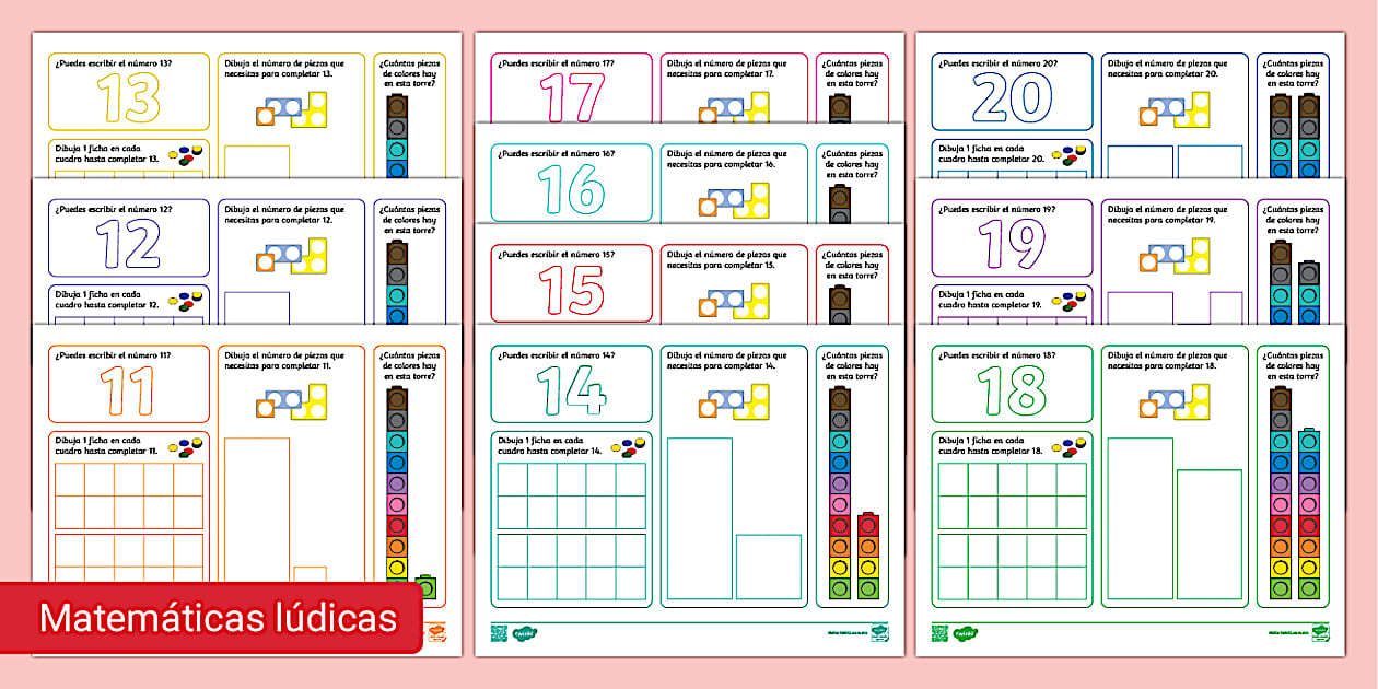 Hoja de actividad: Números del 11 al 20 - Twinkl