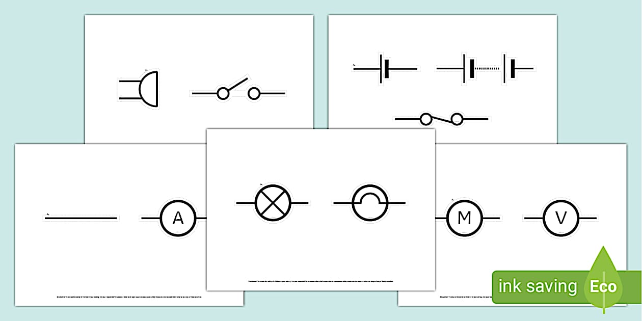 Electric Circuit Symbols Display Cut-Outs (teacher made)