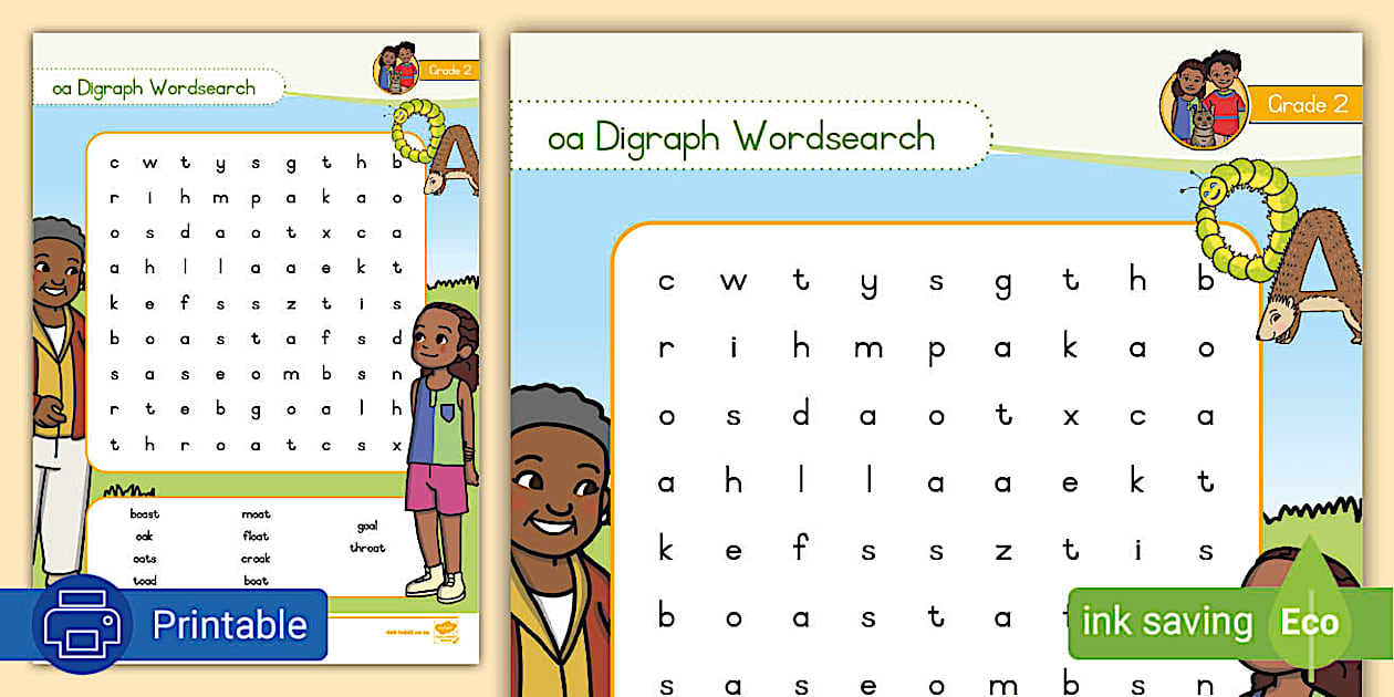oa Digraph Wordsearch - Twinkl