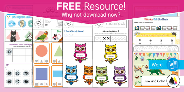 FREE Kindergarten Teaching Pack (teacher made) - Twinkl