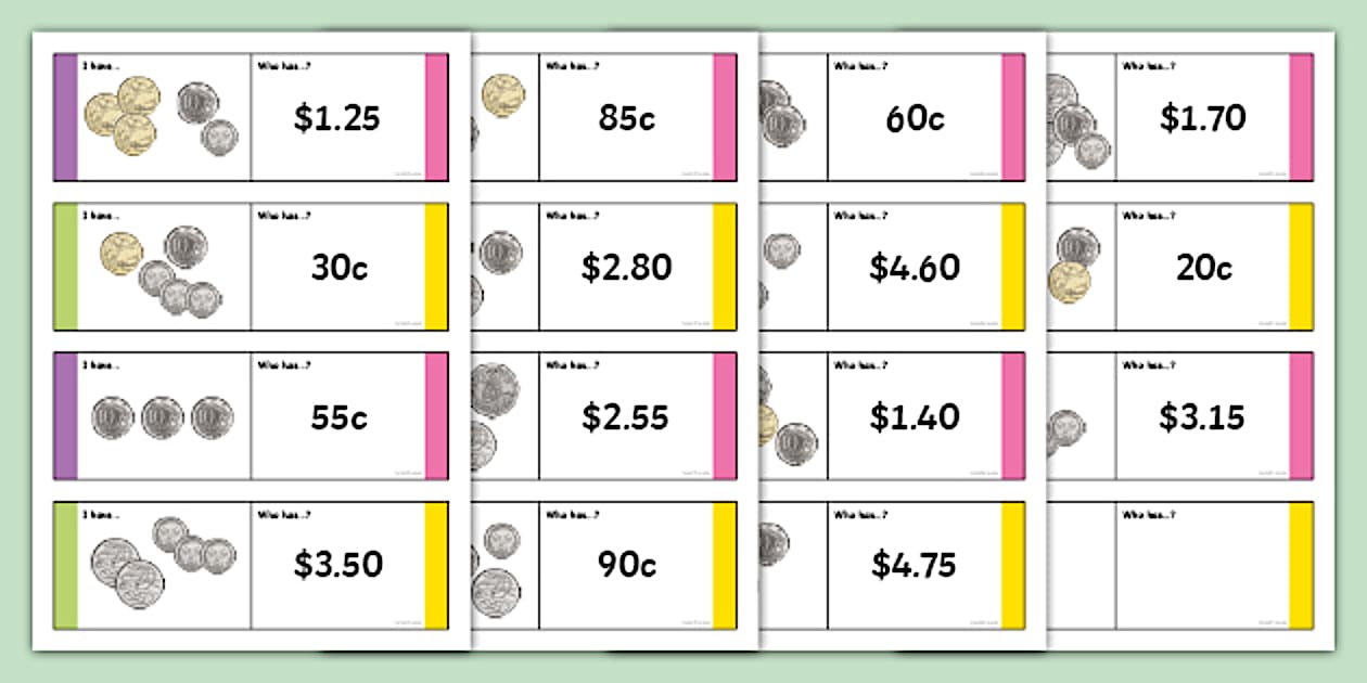 Australian Coin Matching Loop Cards (teacher made) - Twinkl