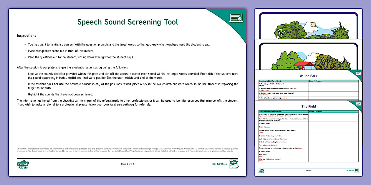 Speech Assessment Tool - Speech Sound Screening | SALT