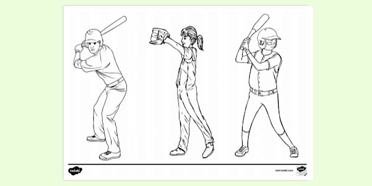 Baseball Team Colouring Pages - Twinkl