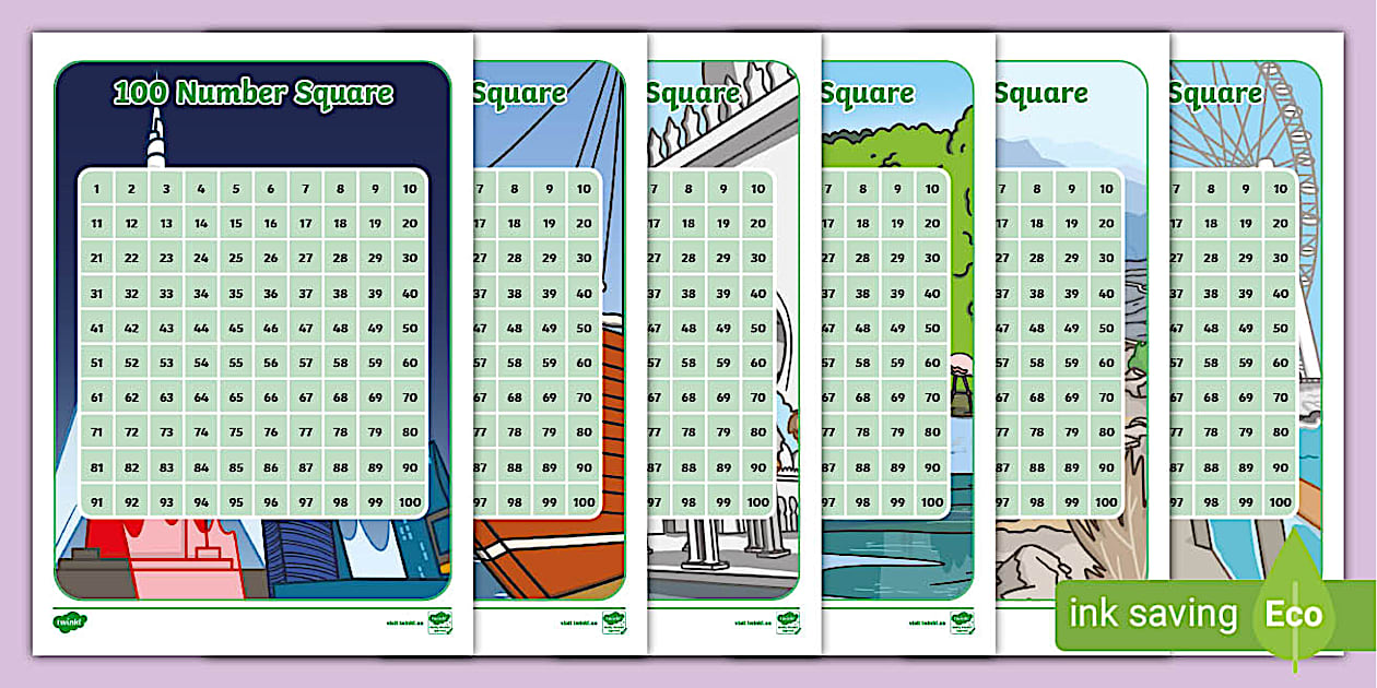 UAE 100 Number Squares (teacher made) - Twinkl