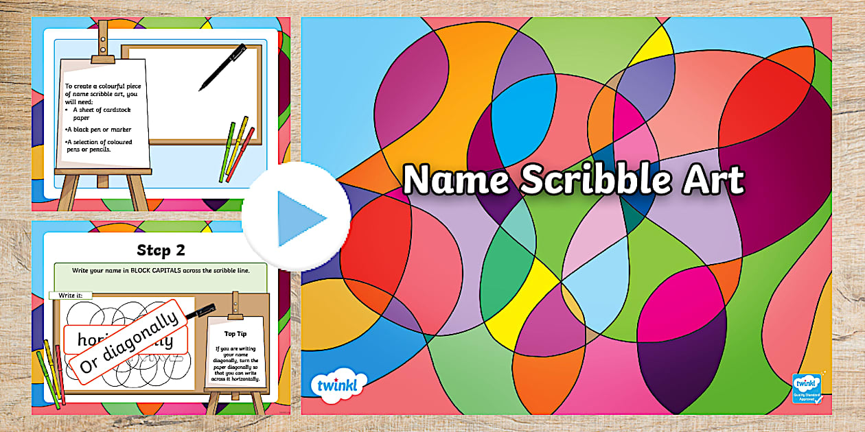 Back to School: Name Scribble Art PowerPoint (Teacher-Made)