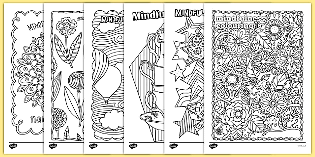 Adult Colouring Mindfulness Colouring Sheets Pack - Twinkl