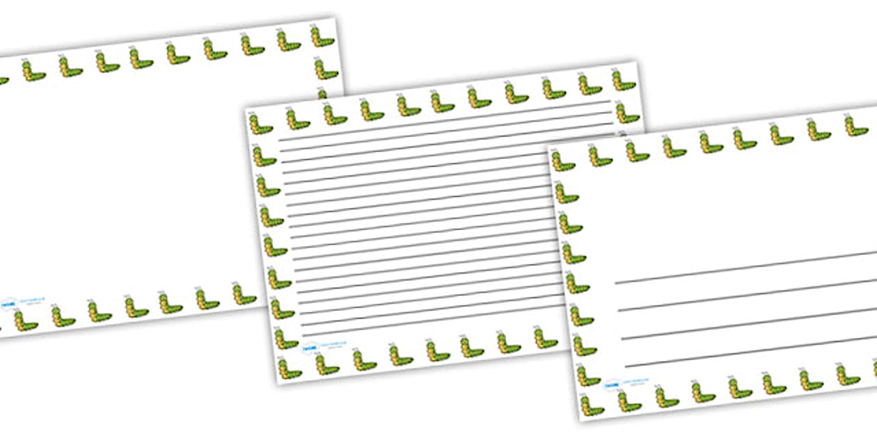 Editable Caterpillar Full Page Borders (Landscape) - Twinkl