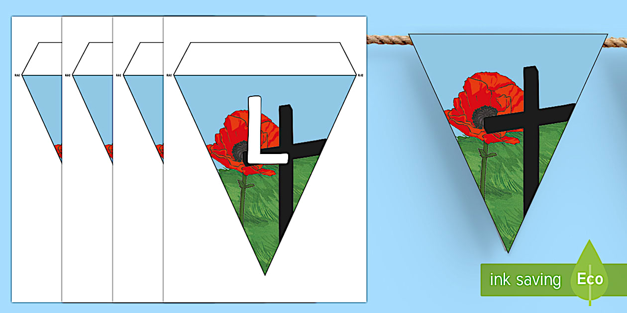 Lest We Forget Display Bunting (Teacher-Made) - Twinkl