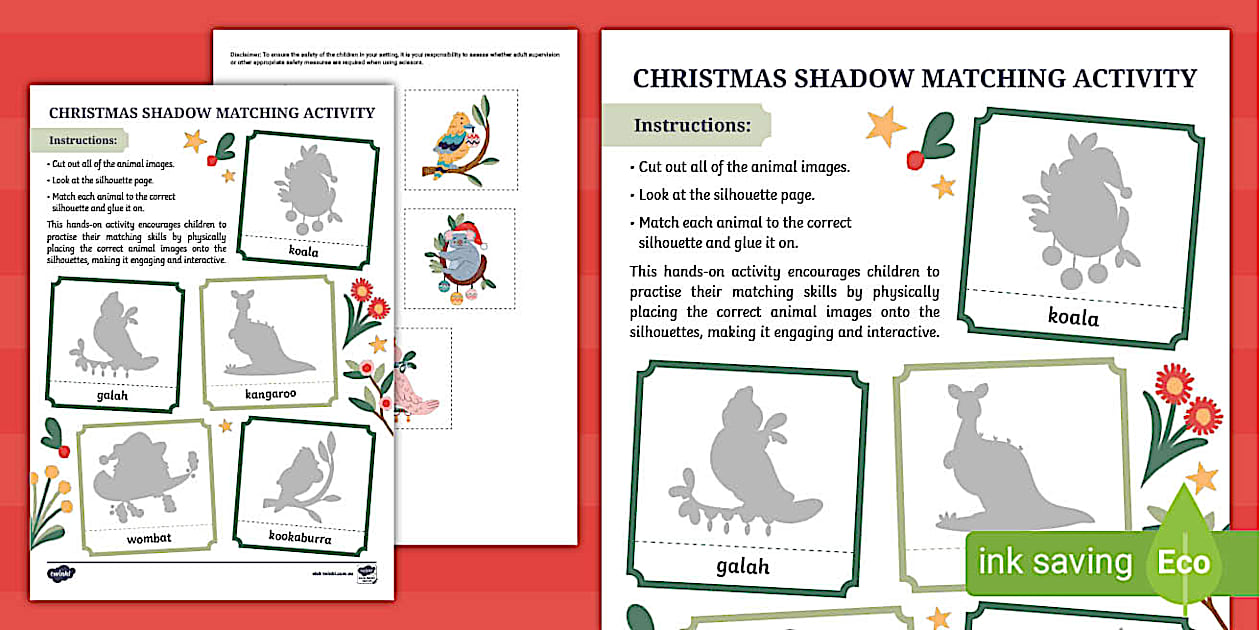 Christmas Shadow Matching Activity (teacher made) - Twinkl