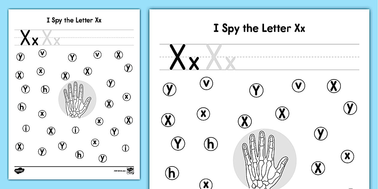 I Spy the Letter Xx Worksheet - Twinkl