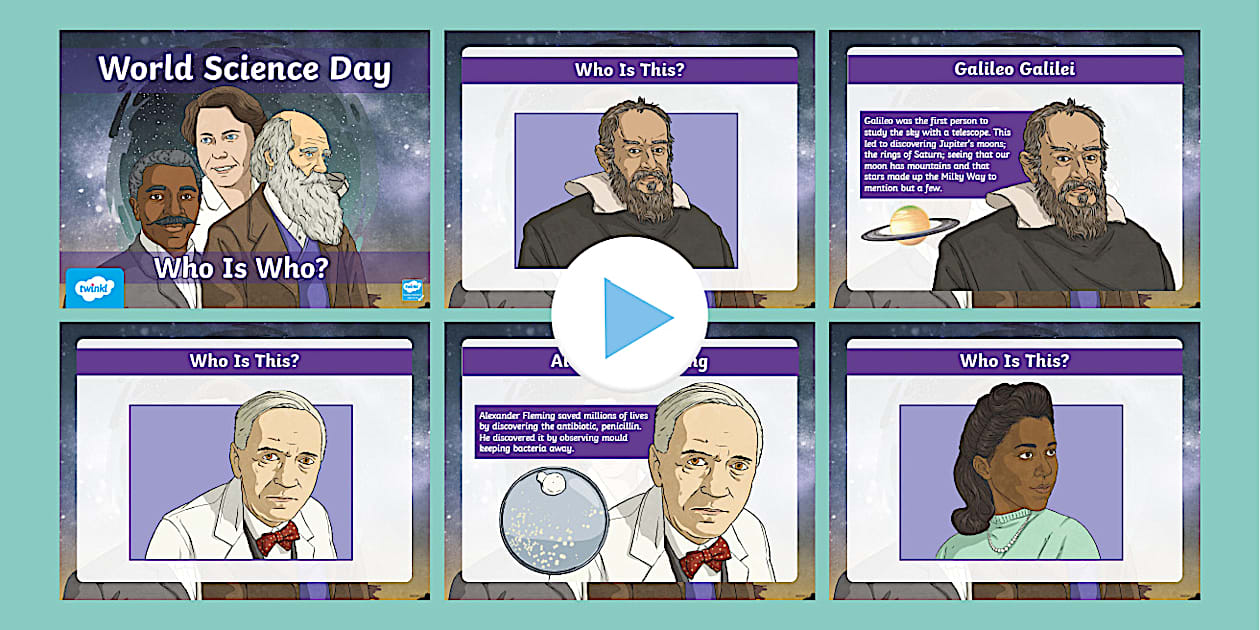 World Science Day: Scientist Who's Who KS2 Quiz PowerPoint