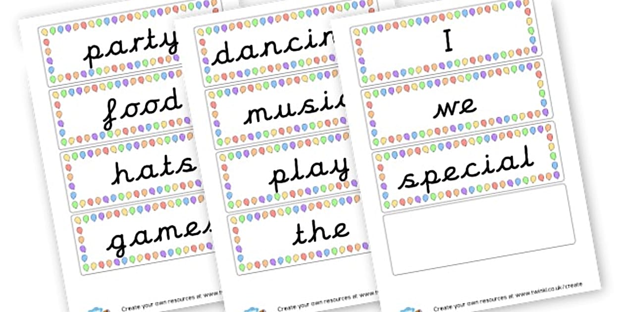 party words - display lettering (Teacher-Made) - Twinkl