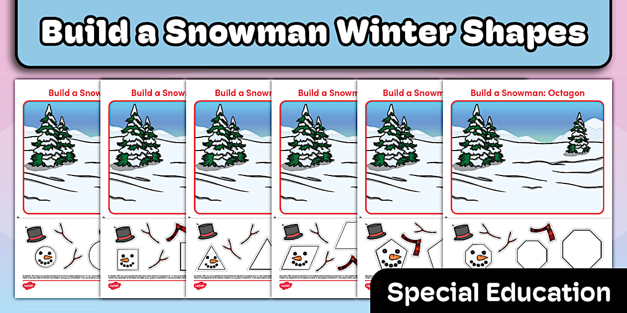 Build a Snowman: Winter 2D Shapes Activity for SPED