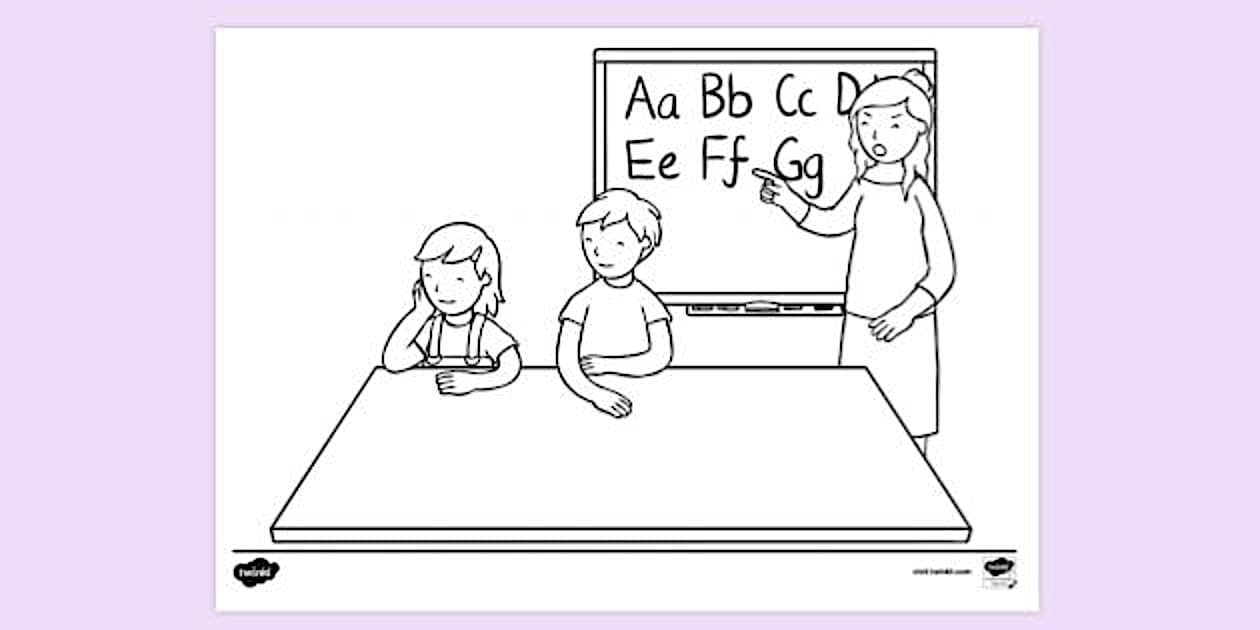 Children Not Listening To Teacher Colouring Sheet - Twinkl