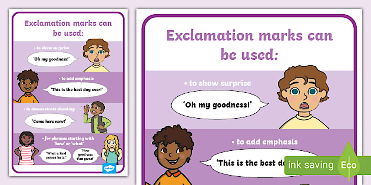 Written Language Features Poster: Exclamations - Twinkl