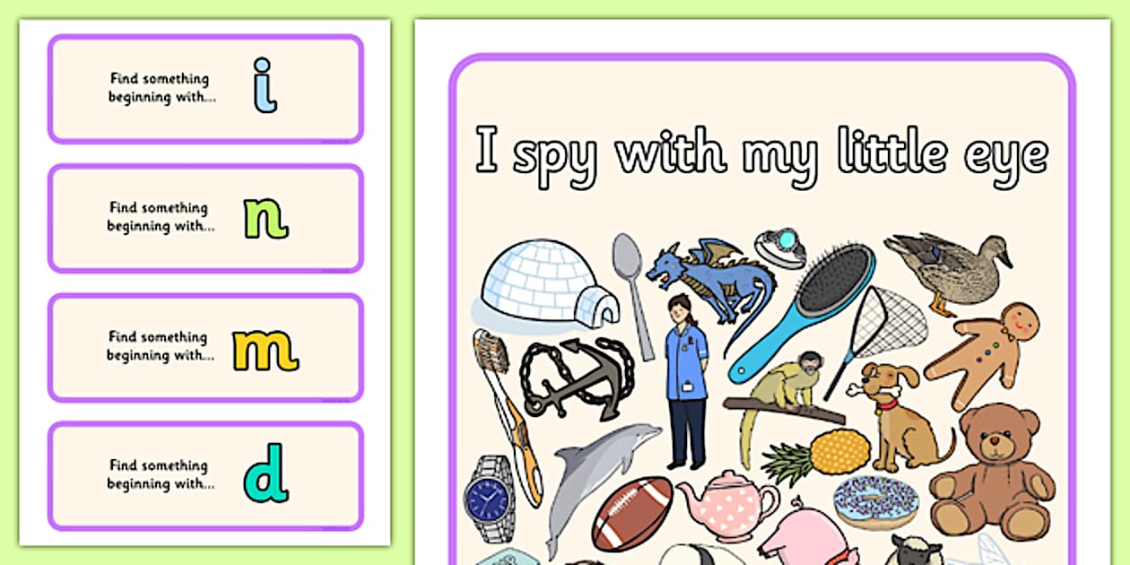 ESL Phonics ‘I spy’ activity resource- easy to download.