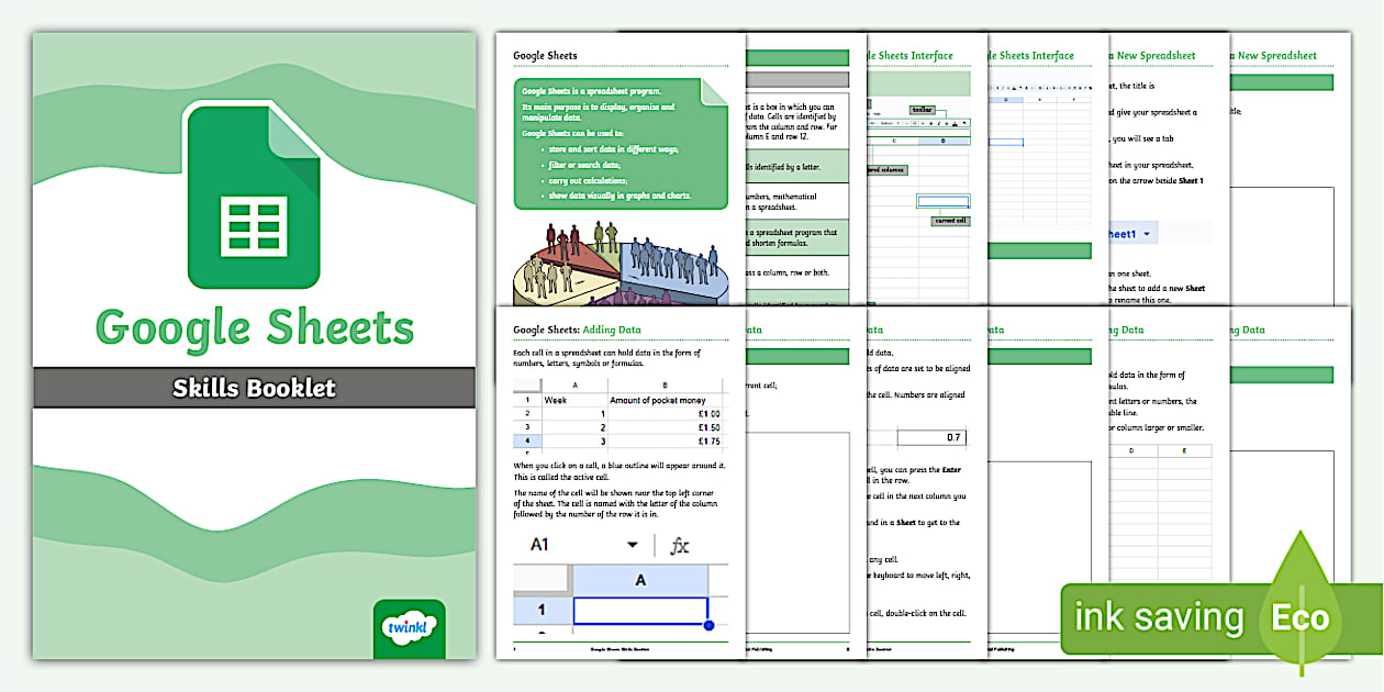 SEND Older Learners: Google Sheets Skills Booklet - Twinkl