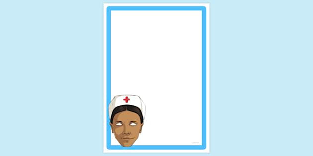 Simple Blank Nurse Mask Page Border | Page Borders | Twinkl