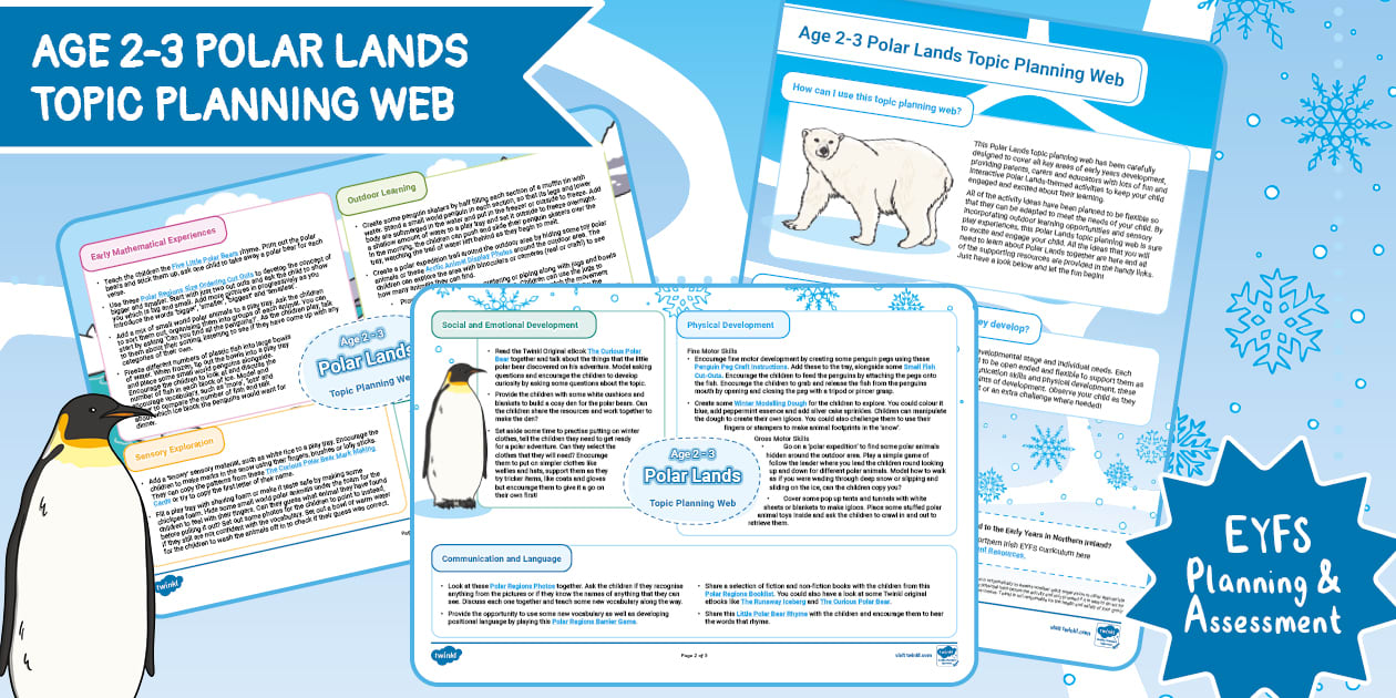 NI EYFS Age 2-3 Topic Planning Web: Polar Lands