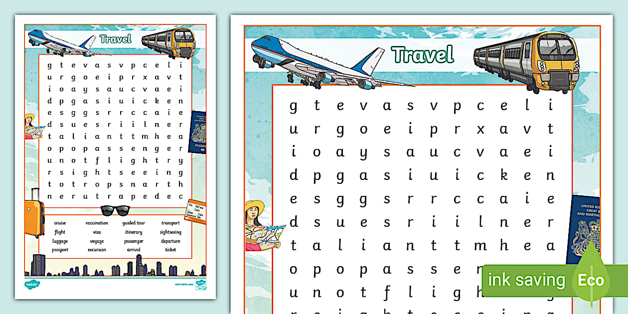 KS2 Travel Word Search (teacher made) - Twinkl